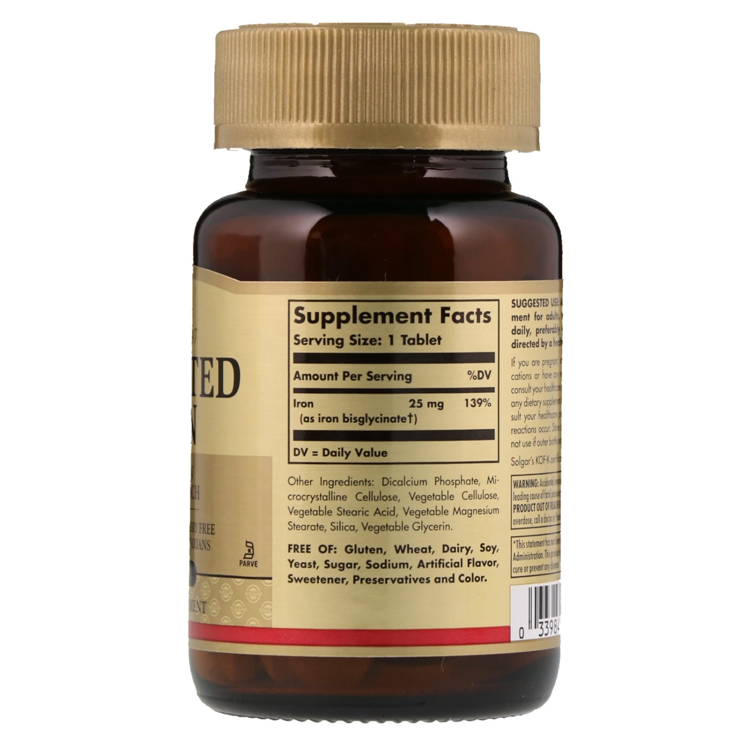 Solgar Chelated Iron 25mg - 100 Tabletten | Fatburners.at
